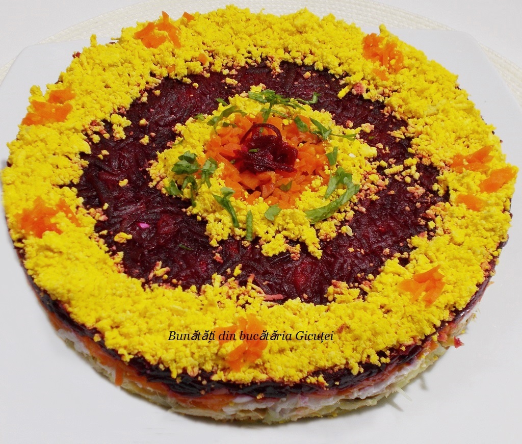 Salată rusească cu peşte(Șuba) – Bucătăria Gicuței